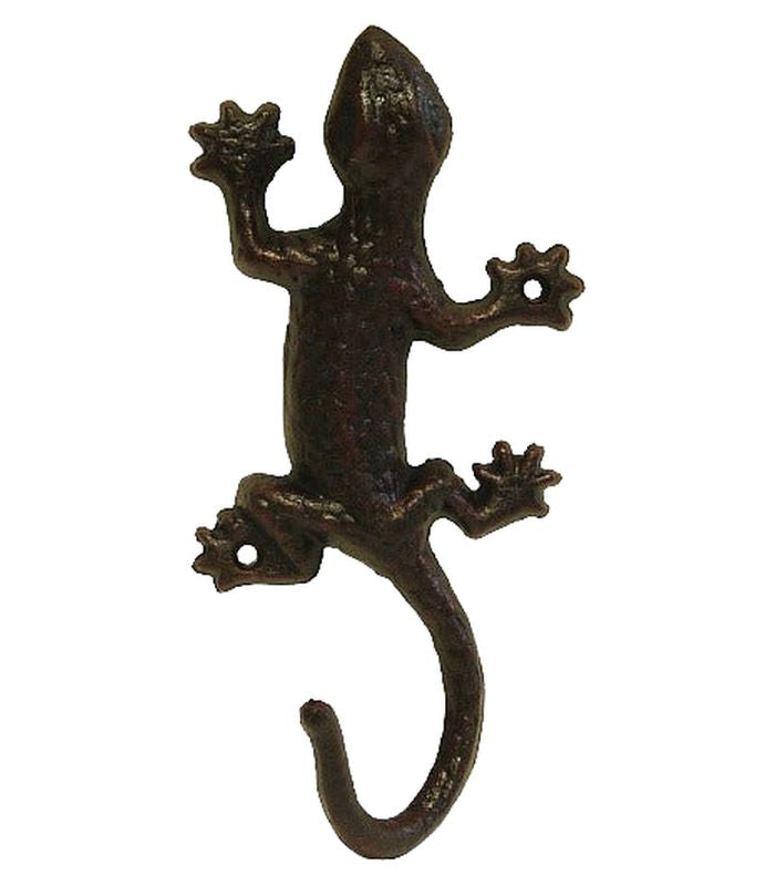 🦎 Rustic Cast Iron Gecko Wall Hook 🏡 Perfect for Dog Lovers 👉🔑🐾Gift a ...