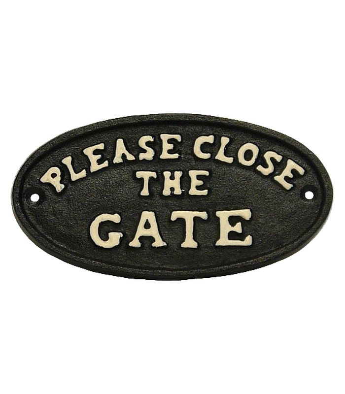 🌟 Upgrade Your Gate Etiquette with Our Cast Iron Please Close The Gate ...