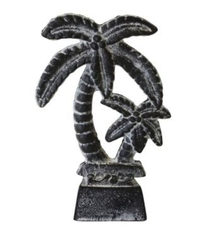 🌴 Tropical Vibes! Metal Palm Tree Door Stop, Dark Blue 🚪 | Alley Cat ...