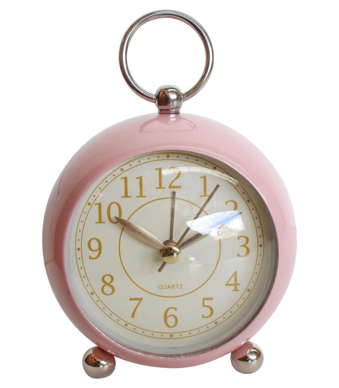 Vintage Pink Alarm Clock - Charming Retro Style for Home 🕰️ | Alley Cat ...