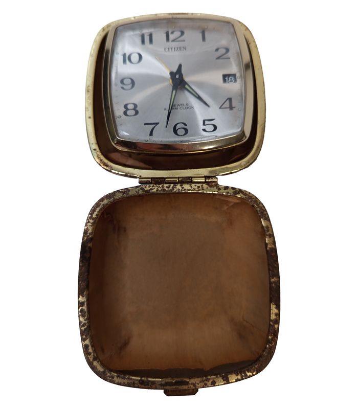 Citizen Travel Alarm Clock - Gold Tone Folding Case | Alley Cat Trading
