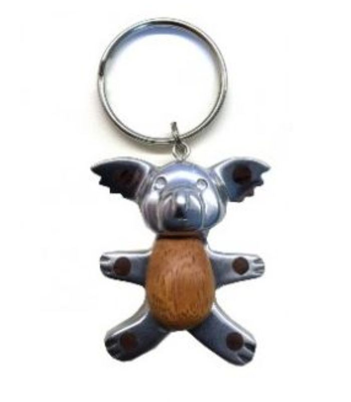 Koala Keyring 🐨 Handcrafted from Recycled Aluminium & Bayong Wood ...