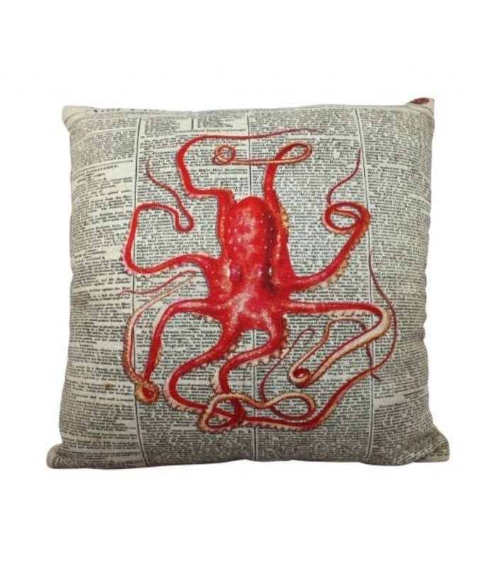 🐙 Add a Splash of Color! Red Octopus Cushion - 40x40 🛋️ | Alley Cat Trading