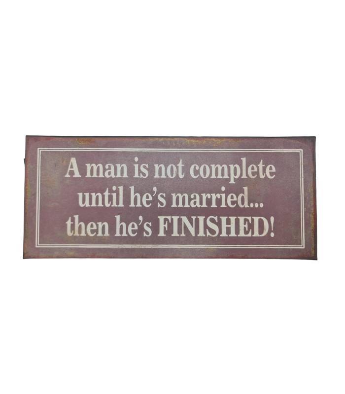 🏡💬 Enhance your wall decor with this witty Metal Sign "A man is not ...